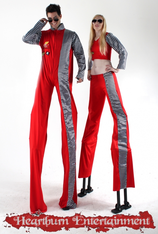 car stilt walkers and F1 stilt walkers | Heartburn Entertainment